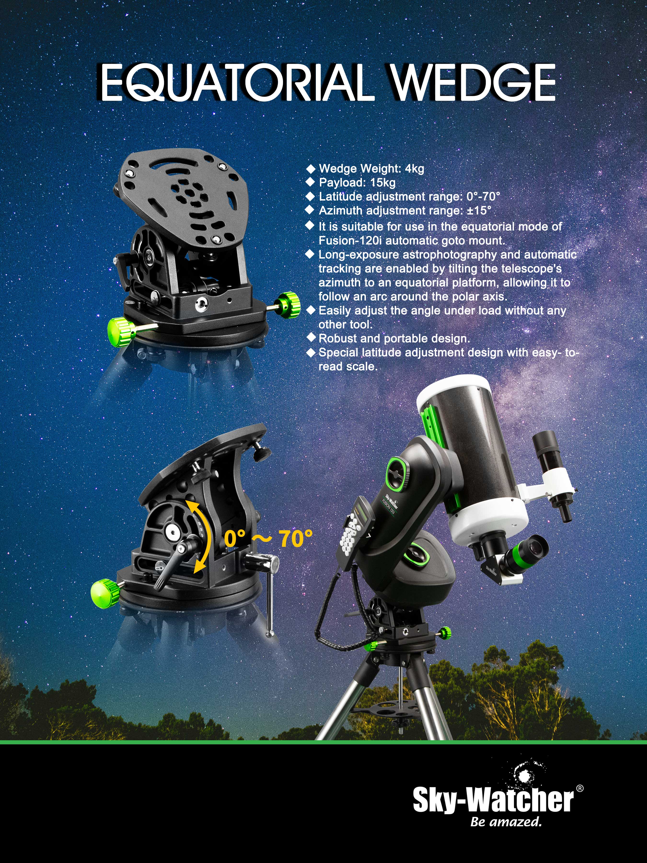 Sky-Watcher EQUATORIAL WEDGE FOR FUSION 120i - Optical Vision Ltd